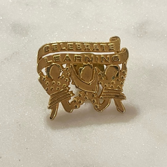 unknown | Jewelry | Vintage Celebrate Learning Teacherbrooch Lapel Pin ...